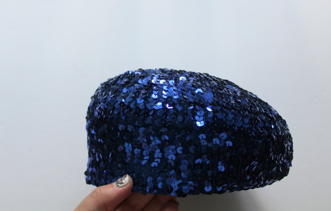 Vintage Nancy Martinez 100% Wool Blue Sequin Hat 1960s - Etsy