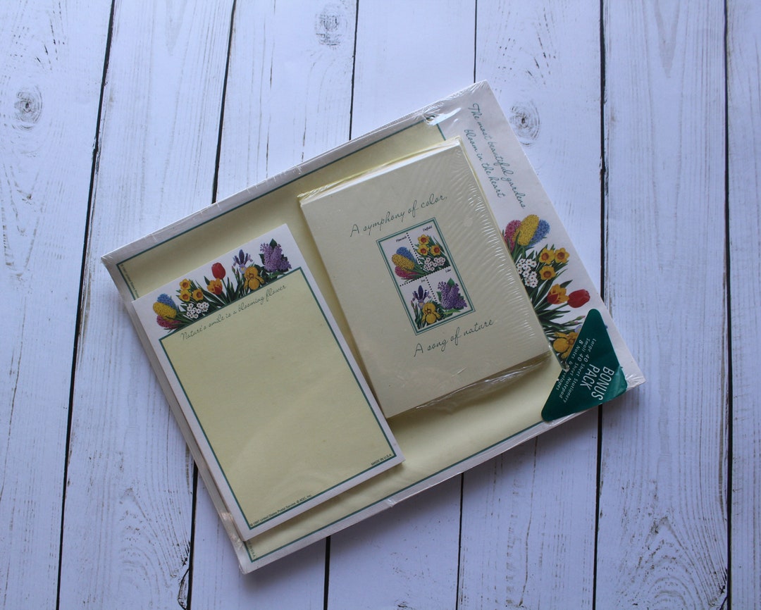 Vintage USPS Garden Flower Stamp Stationery Note Set 1997 - Etsy