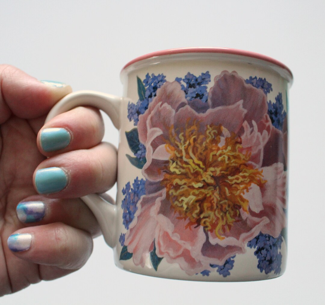 Vintage Potpourri Designs Peonies and Lilacs Ceramic Coffee Mug 1990s ...
