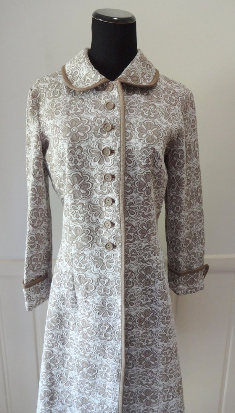 Vintage Ilgwu Union Made Floral Pattern Full Length Coat 1960s | Etsy
