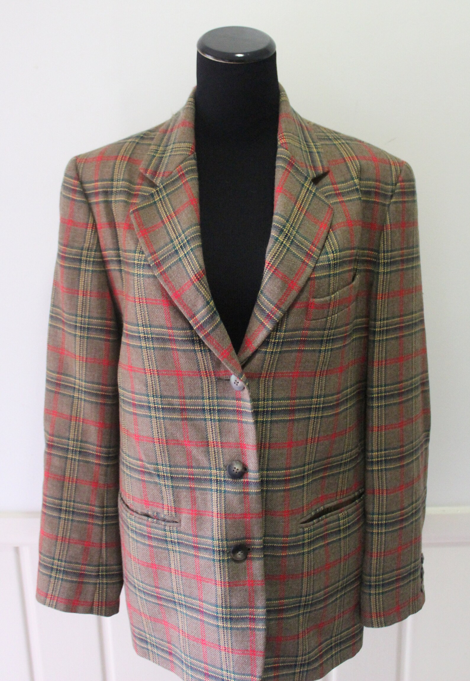 Vintage Gap Brown Plaid 100% Worsted Wool Blazer Size Medium - Etsy