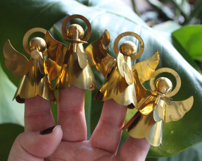 Vintage Set of 4 Brass Angel Musical Figures 1980s - Etsy