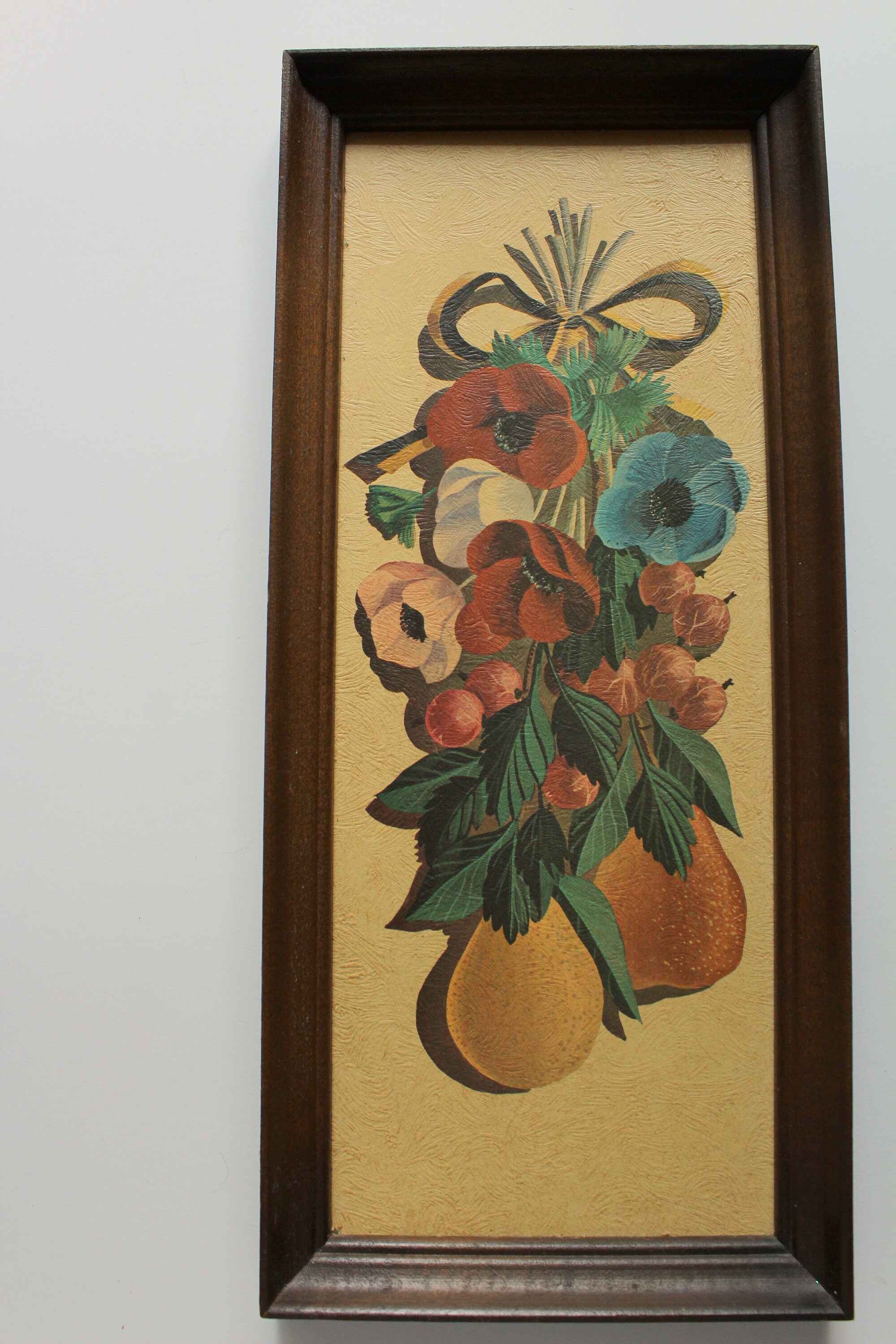 Vintage Dickson's Heirloom of Tomorrow Pair of Framed Flowers and Fruit ...