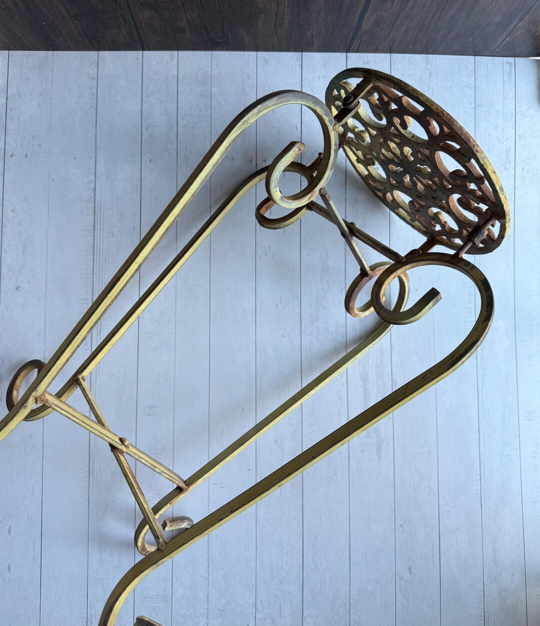 Vintage Wrought Iron Collapsible Plant Stand 1960s - Etsy