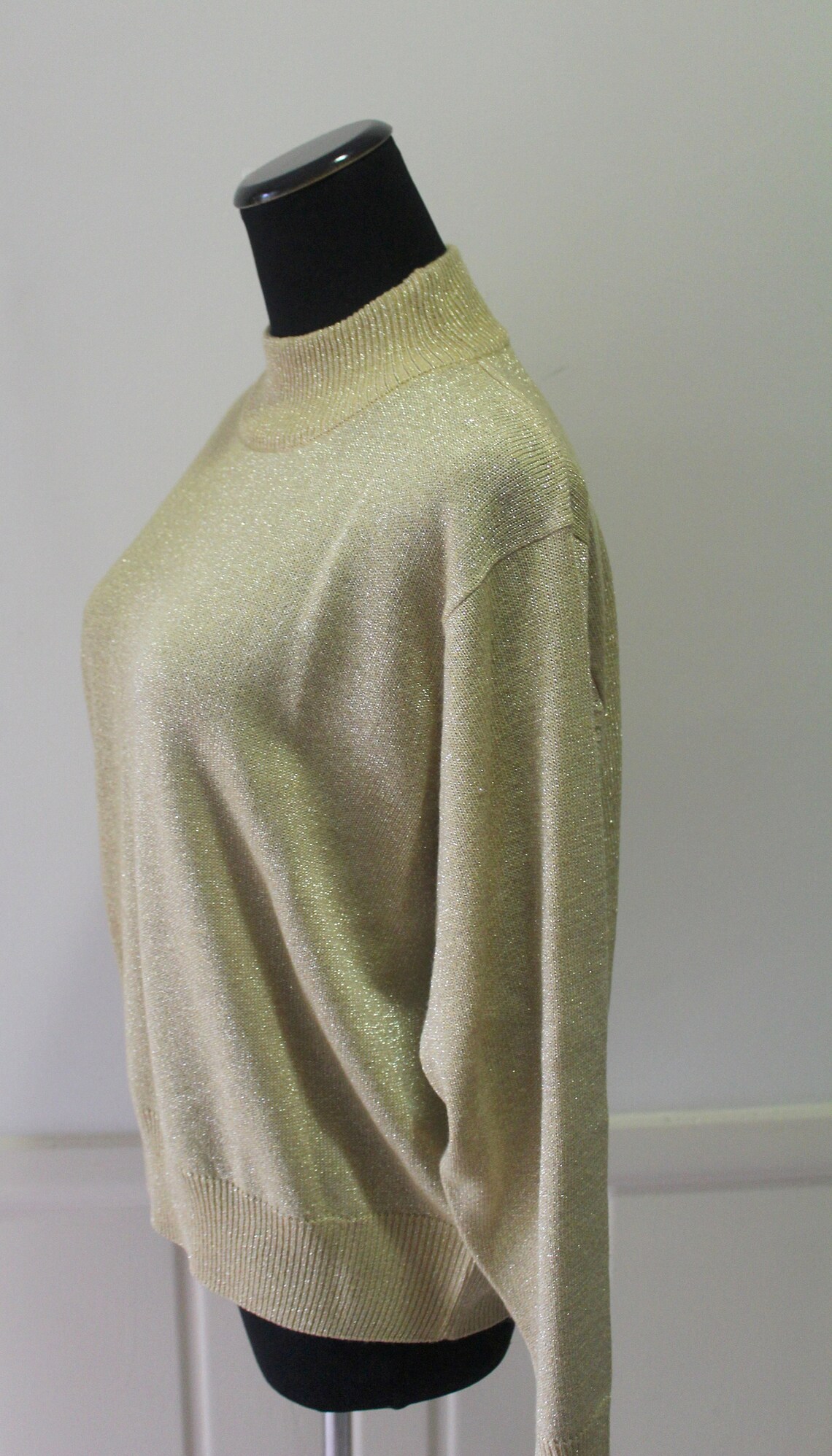 Vintage Gold Metallic Turtleneck and Cardigan Sweater Set - Etsy