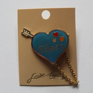 Vintage Heart Shaped Eileen Name Enamel Brooch Lapel Pin 1980s - Etsy