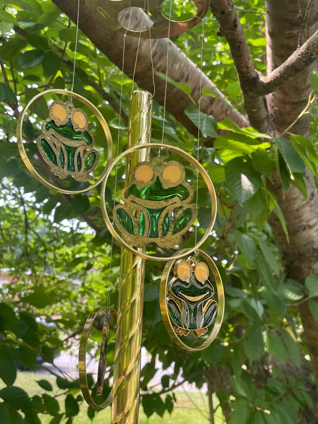 Vintage Brass Plated Frog Suncatcher Wind Chime 1980s - Etsy