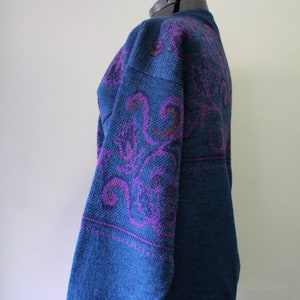 Vintage Pendleton Purple and Blue Filigree Pattern Wool Cardigan ...