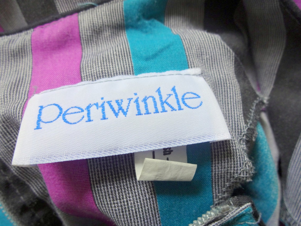 Vintage Periwinkle Brand Striped Belted Dress 1980s - Etsy