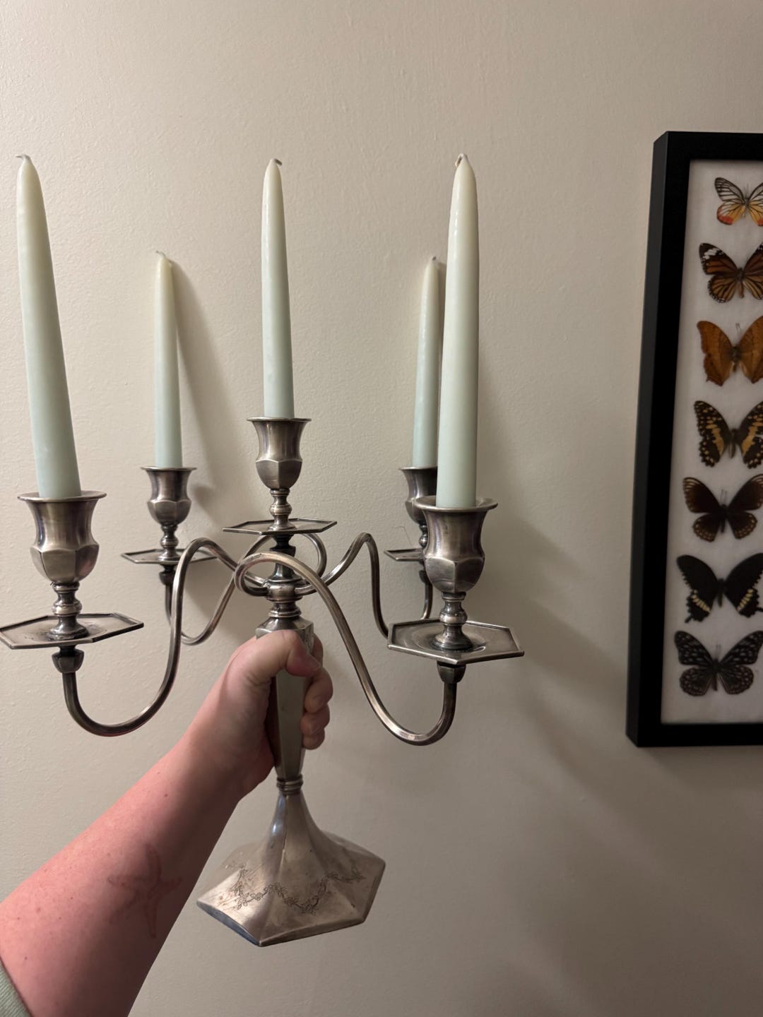 Vintage Wilcox Silverplate Candelabra 5 Arm Taper Candlestick Holder ...