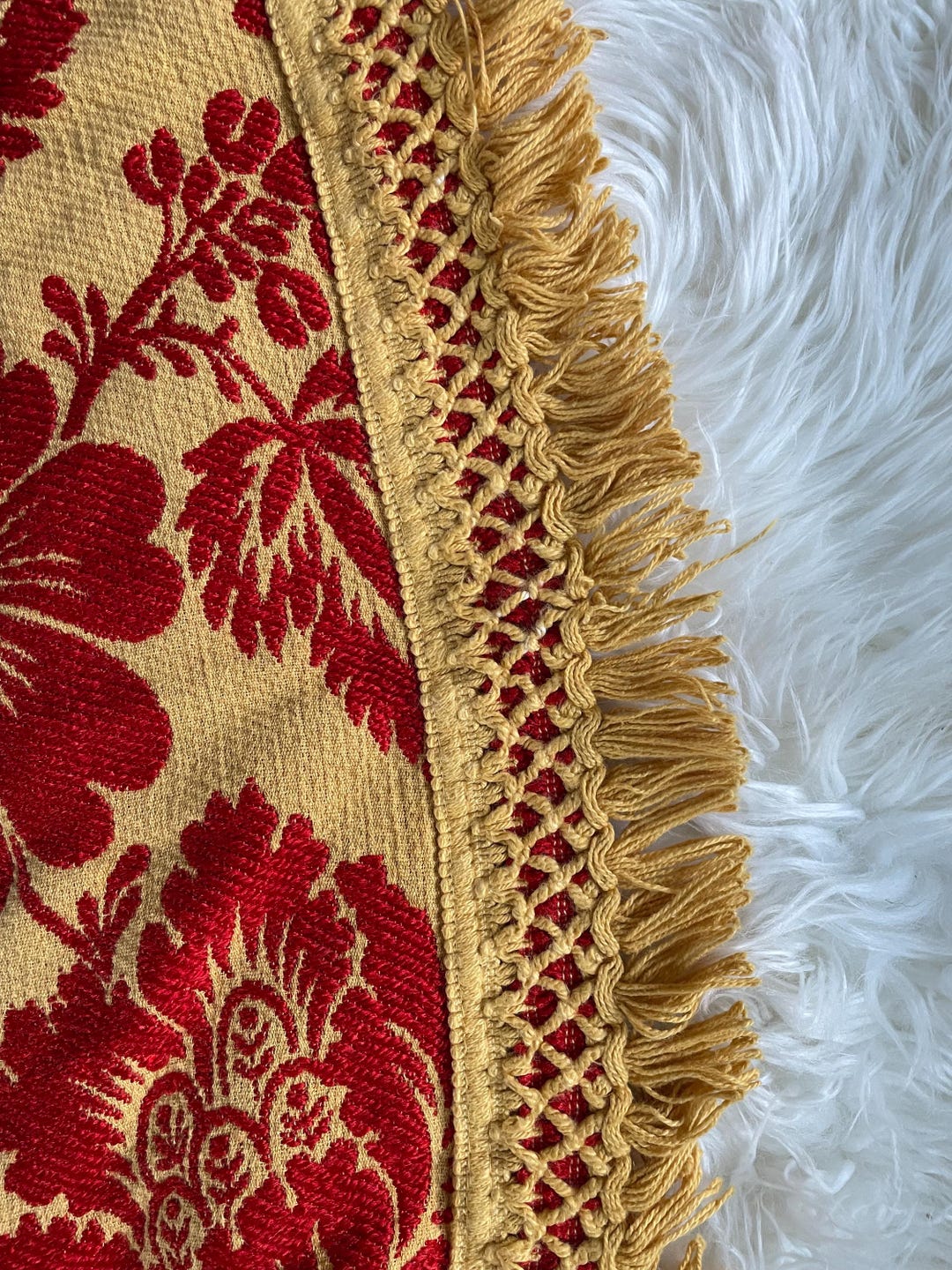 Vintage Fringed Brocade Colonial Style Blanket Bedspread 1960s - Etsy