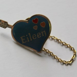 Vintage Heart Shaped Eileen Name Enamel Brooch Lapel Pin 1980s - Etsy