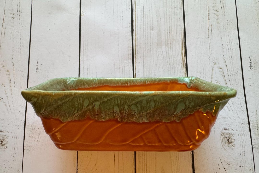 Vintage Cook Son Orange and Green 325 Planter Pottery 1950s - Etsy