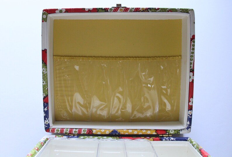 Vintage Quilted Vinyl Patchwork Pattern Craft Organizer Case | Etsy