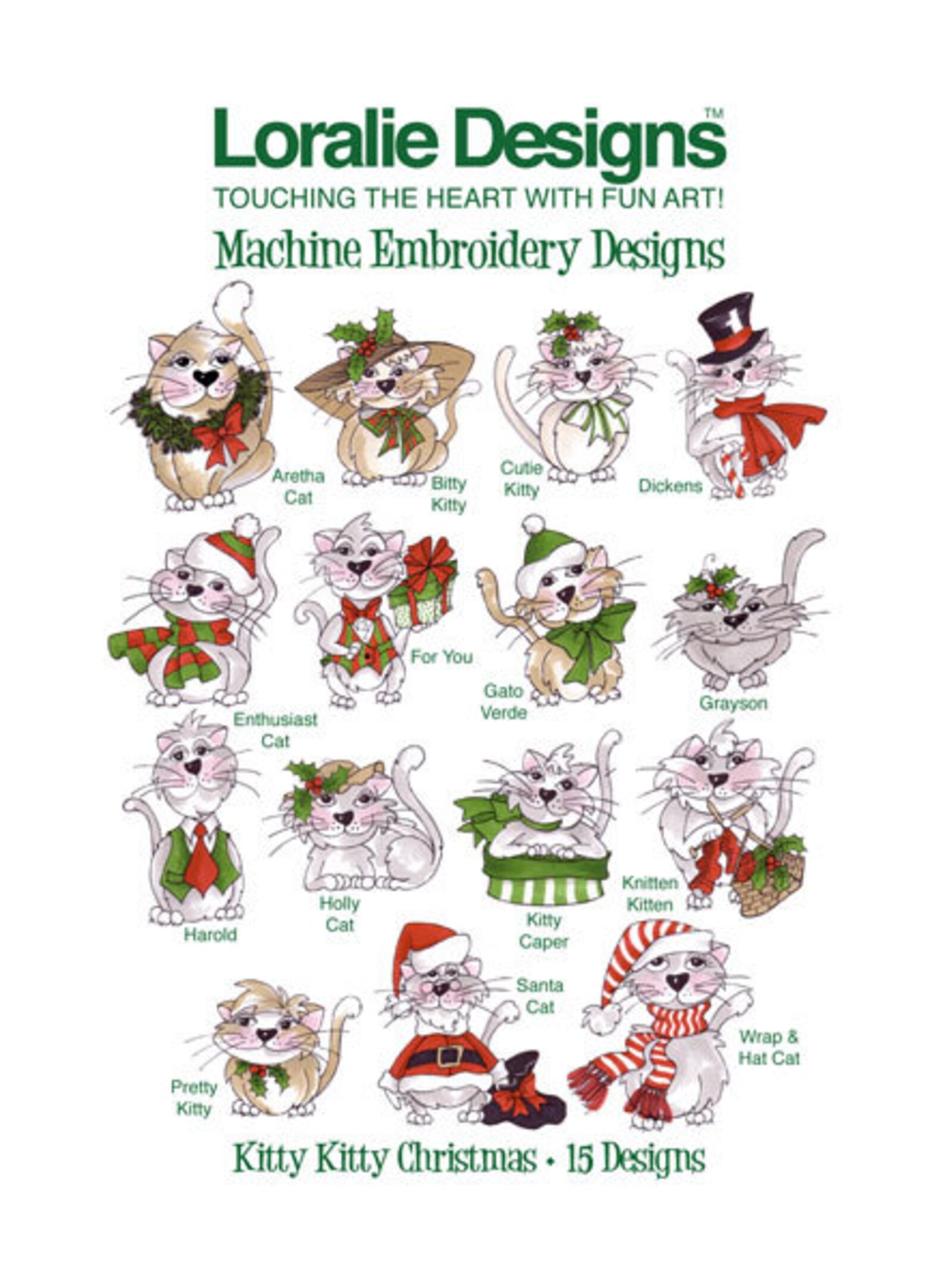 Kitty Kitty Christmas Embroidery Design Collection USB | Etsy