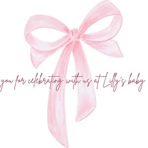 Pink Bow Baby Shower Invitation | It's A Girl Editable Template | Baby ...