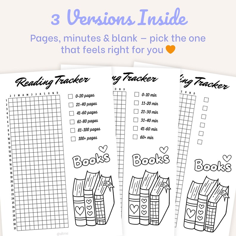Reading Habit Tracker, Printable Tracker Page, Bullet Journal Trackers ...