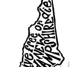 Items similar to New Hampshire Live Free Or Die - White Background ...
