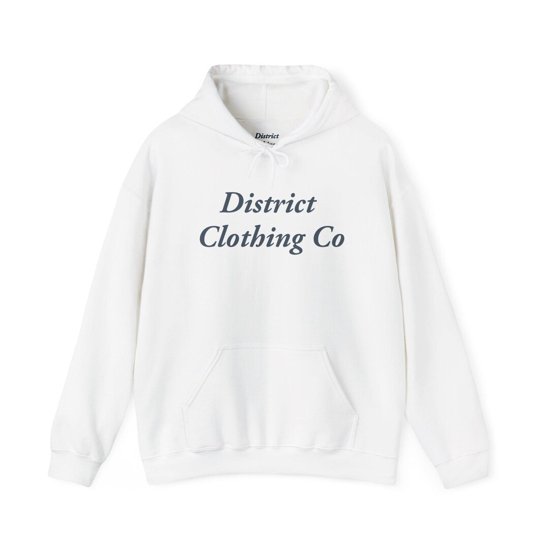 District Clothing Co Logo Hoodie | Pullover Sweatshirt, Minimal Script ...