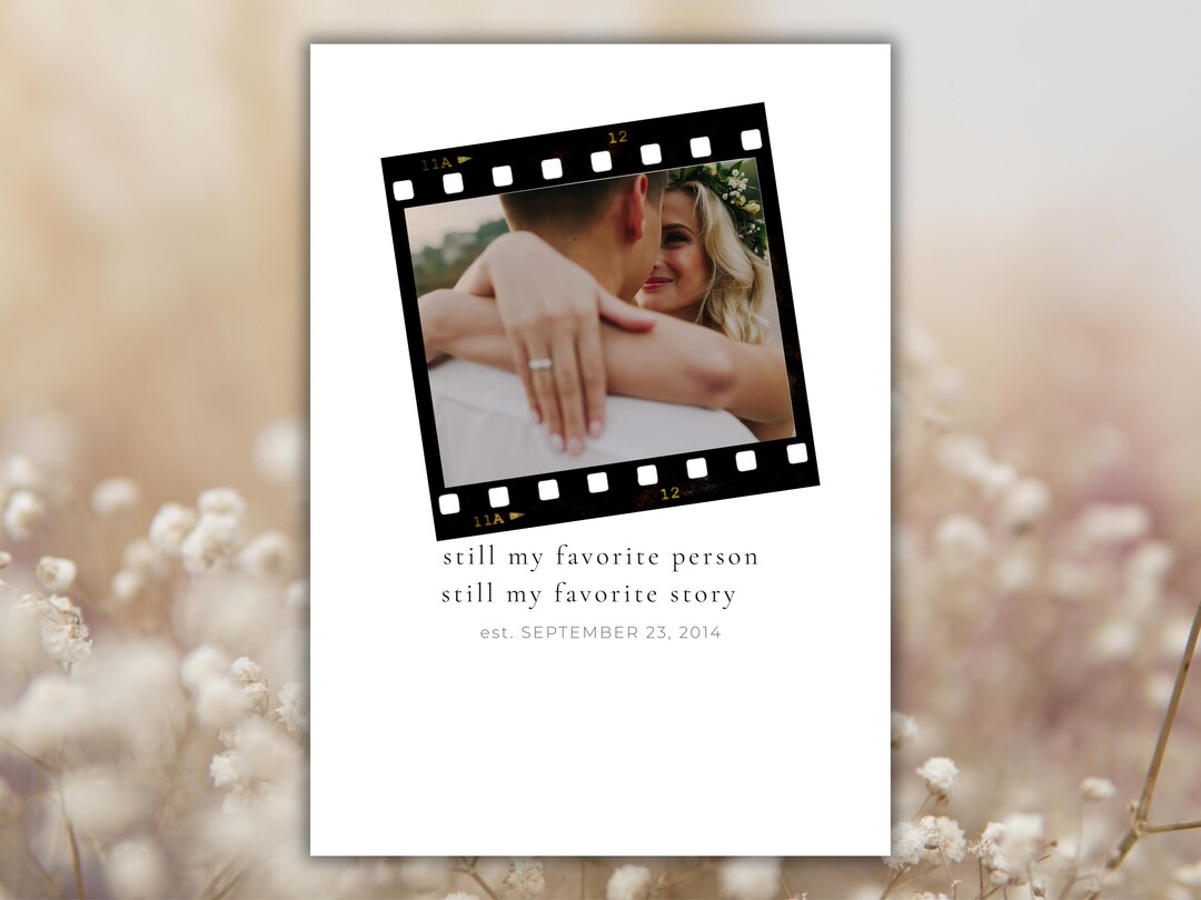 Digital Anniversary Card Printable 5x7, Film Strip Photo, Editable ...