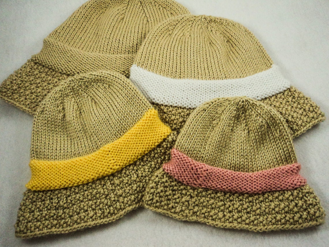PDF Knit Straw Sun Hat 4 Sizes - Etsy