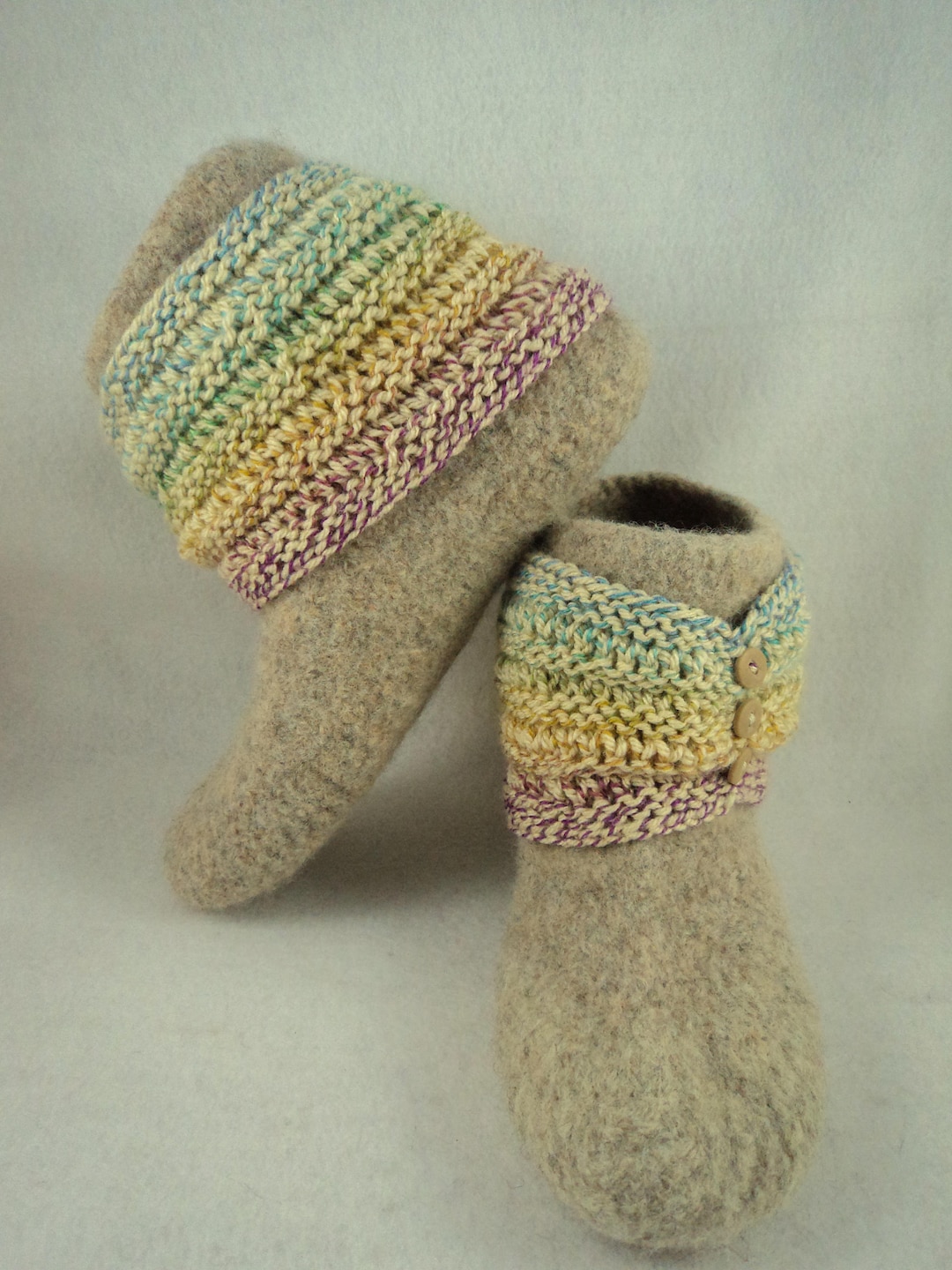 PDF Ladies Bootie Felted Knit Slipper Pattern * No Sewing Required ...