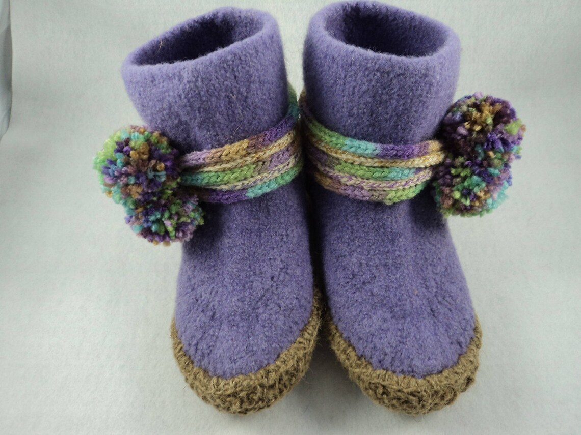 PDF Ladies Bootie Felted Knit Slipper Pattern No Sewing | Etsy