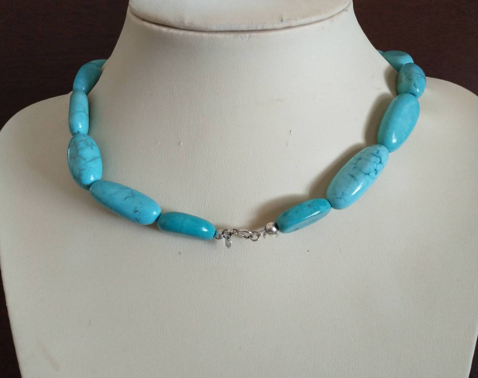 Barse Genuine Large Beaded Oval Polished Turquoise Necklace 2 - Etsy