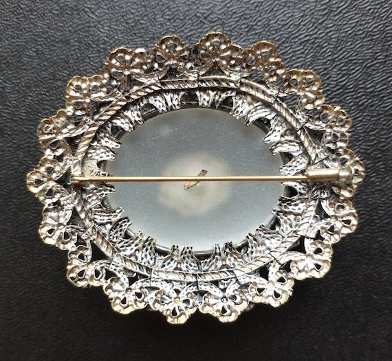 Camphor Glass Large Antique Filigree & Open Work Whit… - Gem