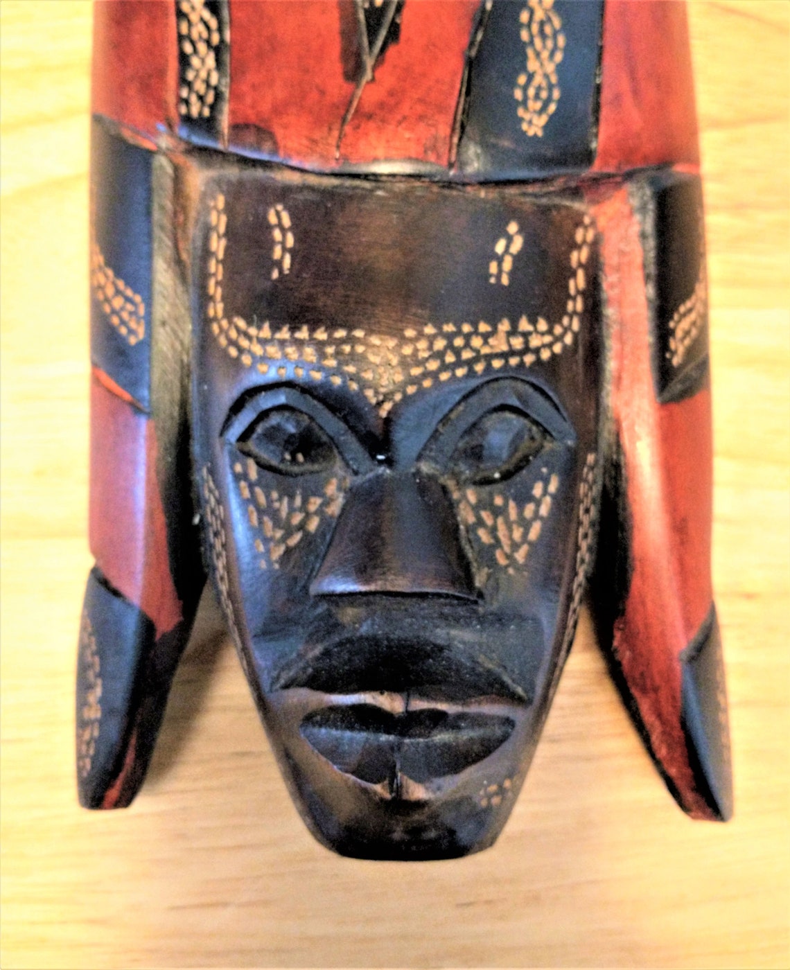 Hand Carved in Kenya African Warrior Tribal Wood Mask Face | Etsy