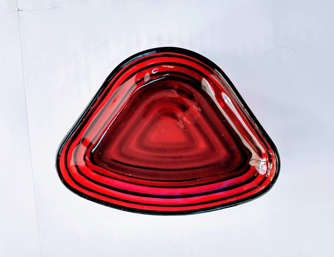 Replacements Anchor Hocking "manhattan" Royal Ruby Triangular Insert ...