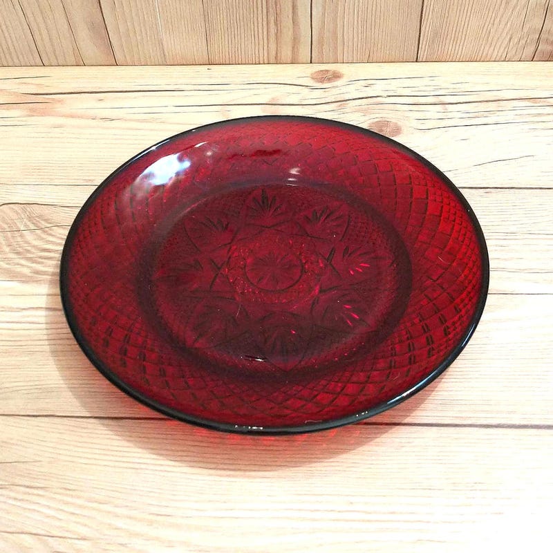 10 Red Glass Dish - Etsy