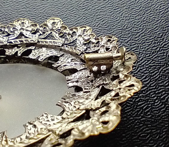 Camphor Glass Large Antique Filigree & Open Work Whit… - Gem