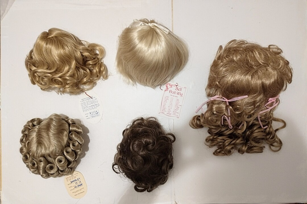 Lot of 5 Sized 13-14, 14-15, 15-16 Doll Wigs, Expressions, Bell, Global ...