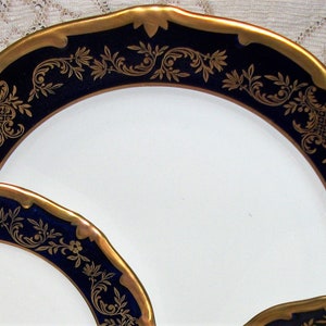 WEIMAR Porzellan Echt Kobalt Cobalt 24K Gold 20003 KATHARINA Pattern ...