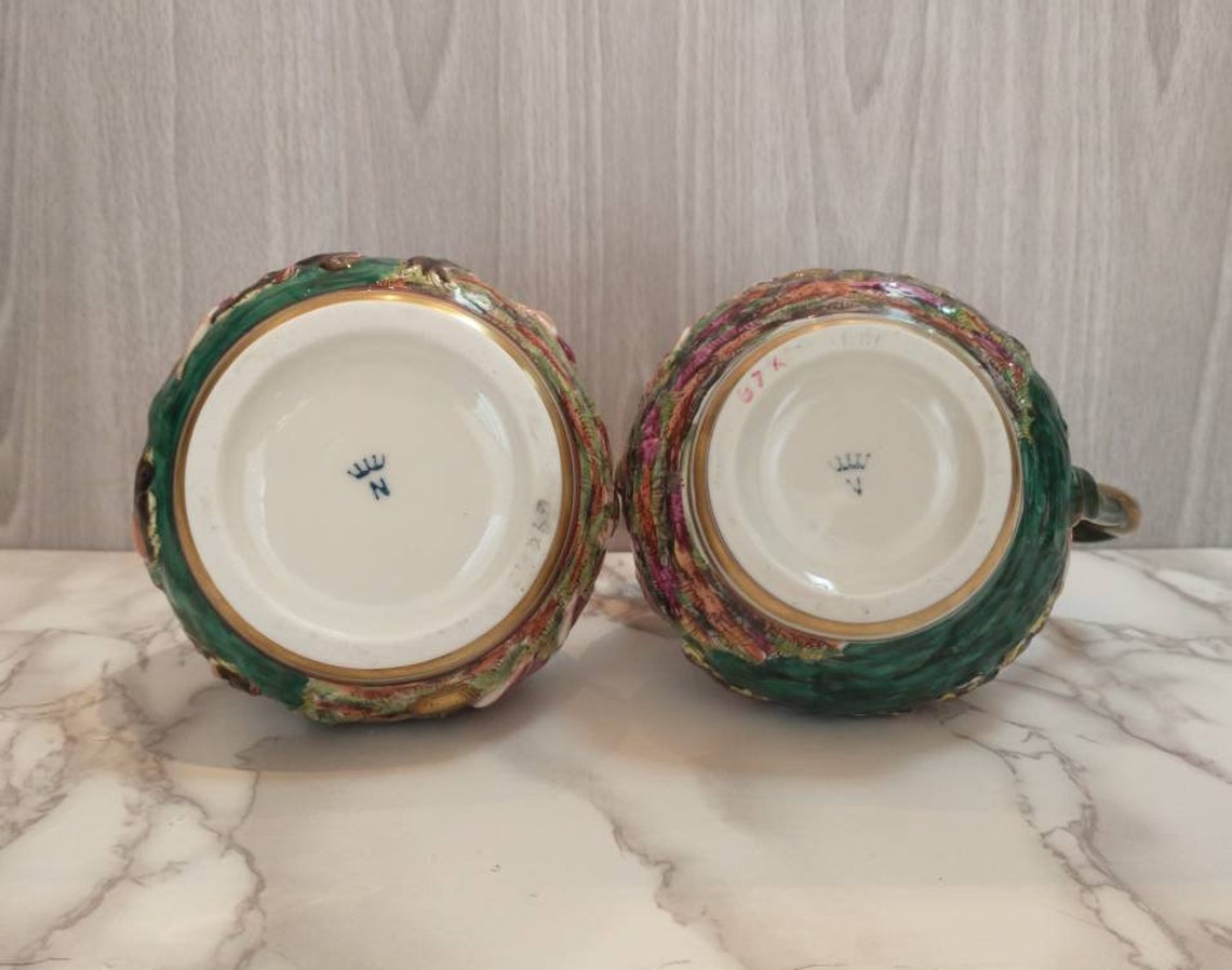 Antique Capodimonte Italy Putti Cherubs Twisted Handle Tea / - Etsy