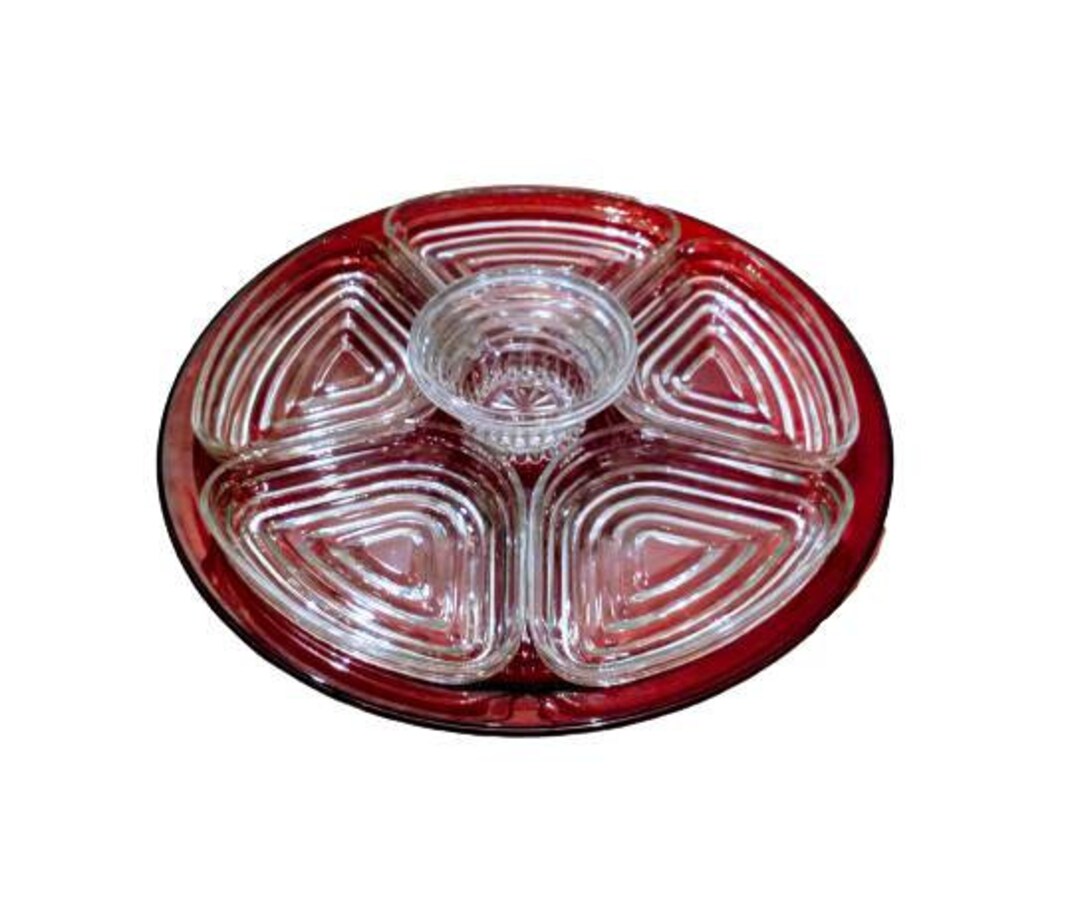 Vintage ARCOROC "vercors" Ruby Platter Combined (married) With ANCHOR ...