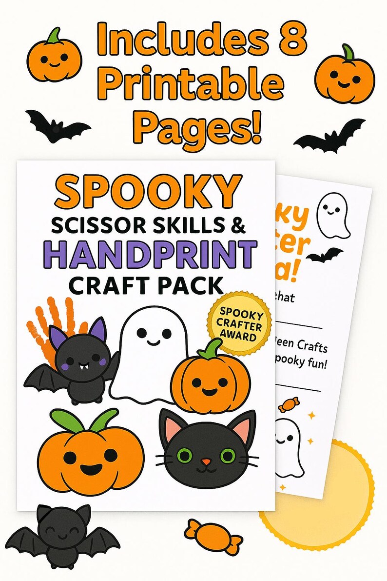 Halloween Handprint Craft | Scissor Skills Activity Pack (digital ...
