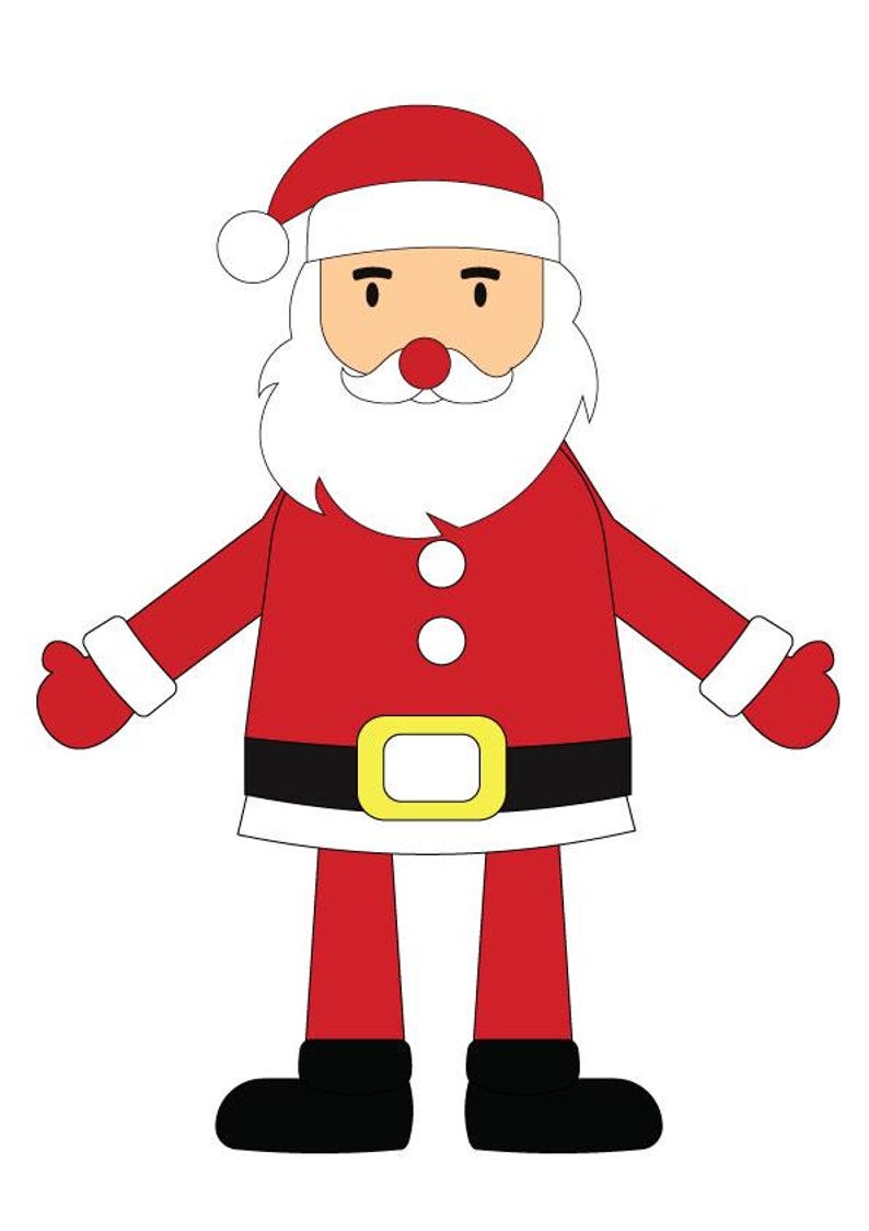 Santa Claus Cutout Template – DIY Christmas Papercraft PDF – Easy ...