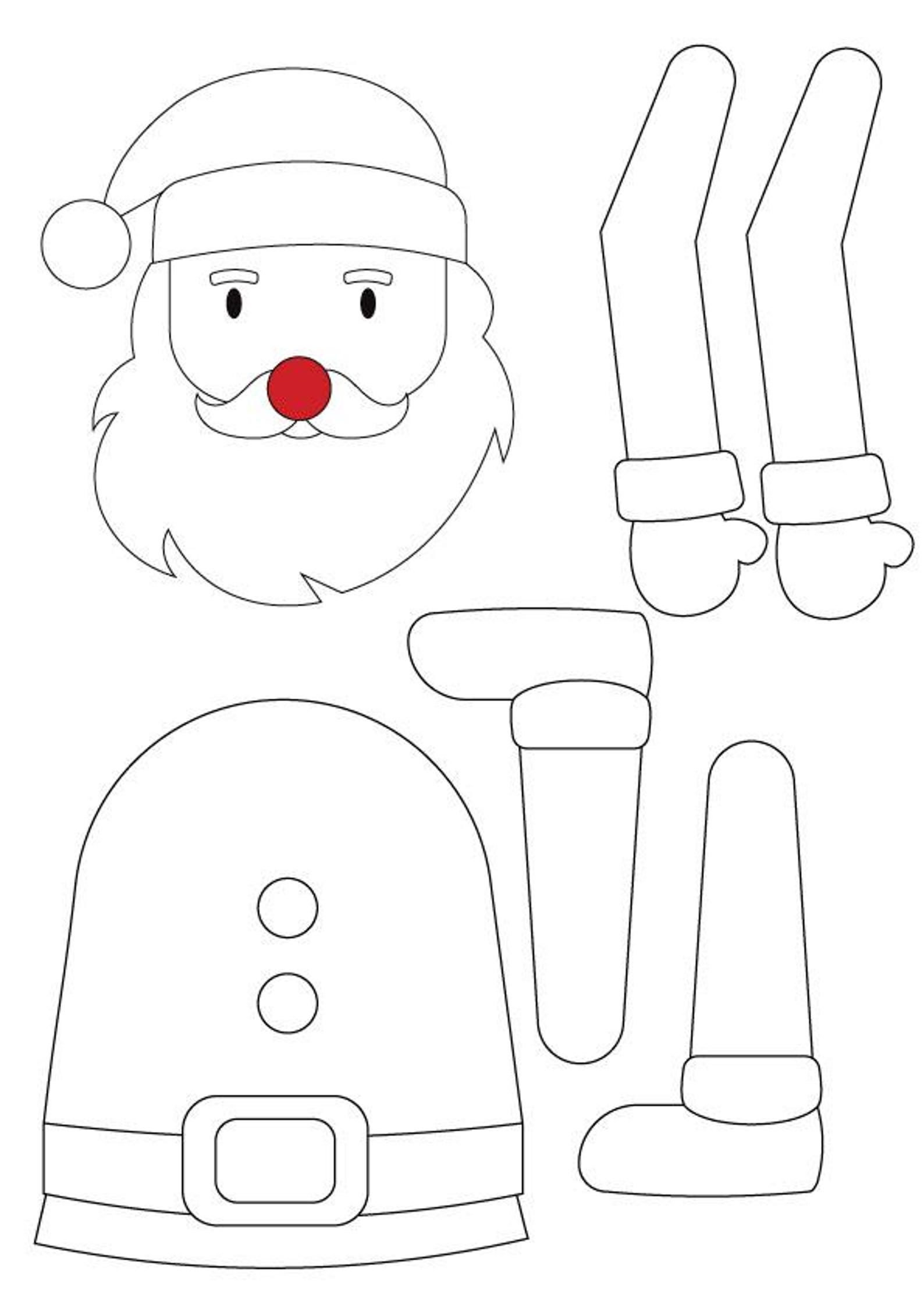 Santa Claus Cutout Template – DIY Christmas Papercraft PDF – Easy ...
