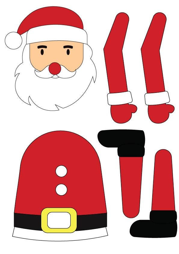 Santa Claus Cutout Template – DIY Christmas Papercraft PDF – Easy ...