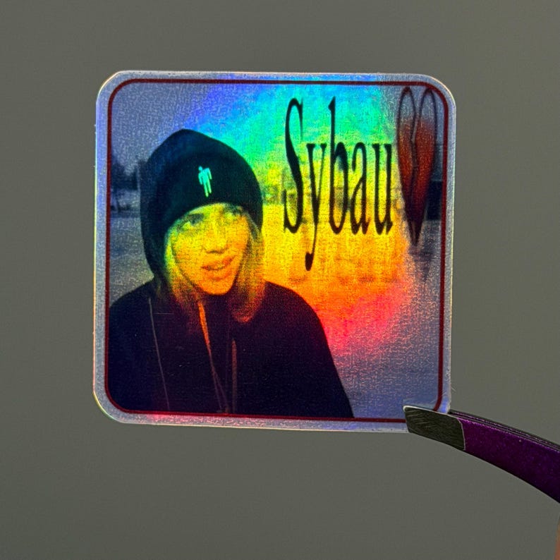 Billie Eilish Sybau Meme Holographic Sticker - for Notebooks Books ...