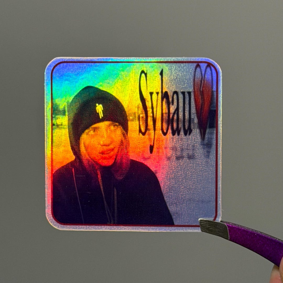 Billie Eilish Sybau Meme Holographic Sticker - for Notebooks Books ...
