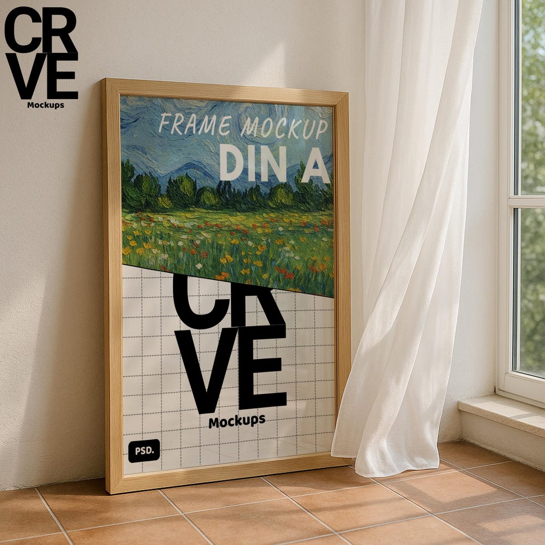 Wooden Frame Mockup | ISO Ratio Poster | PSD File | Modern Decor ...