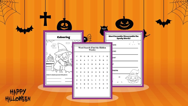 Halloween Activity Pack for Kids: Printable Learning Bundle (digital ...