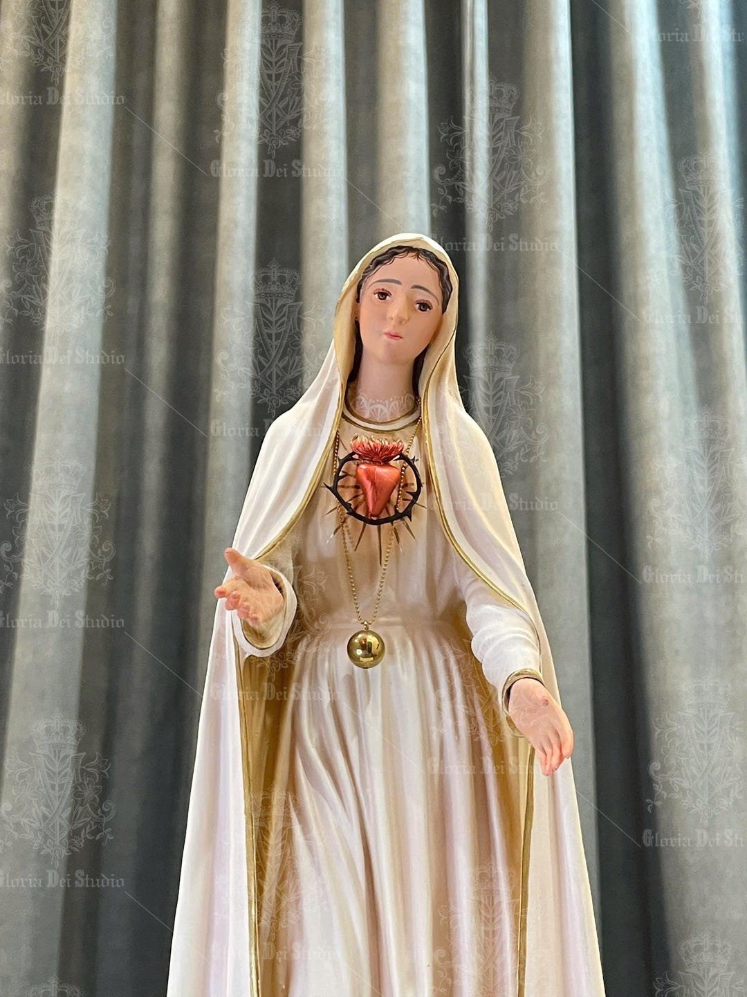 Hand-painted Our Lady of Fatima Statue – Virgin Mary Queen Figurine ...