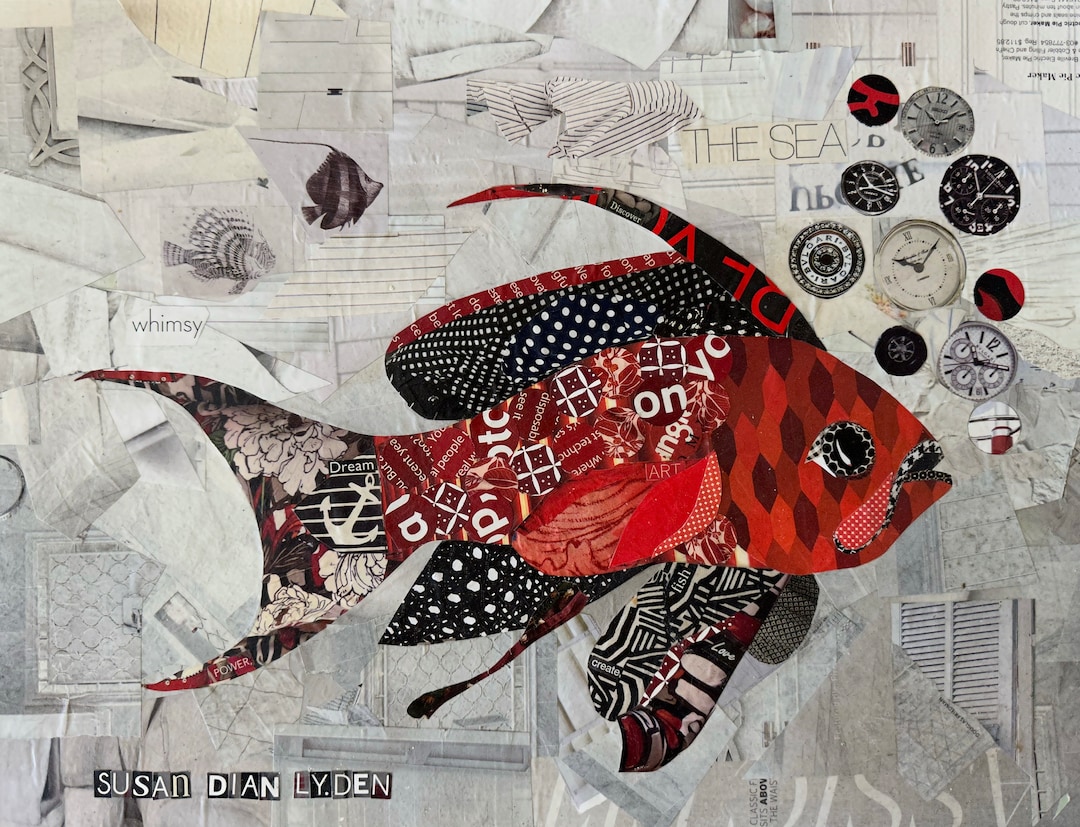 Red Fish Collage - Etsy