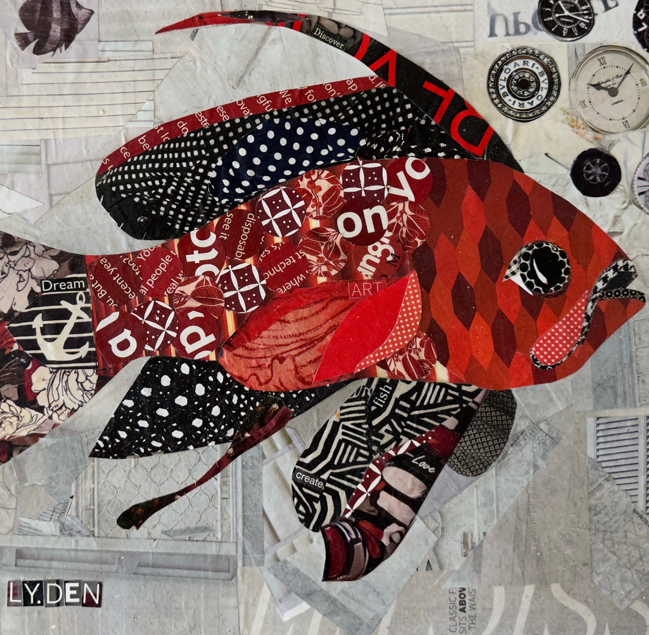 Red Fish Collage - Etsy