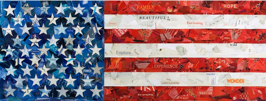 American Flag Collage Print - Etsy