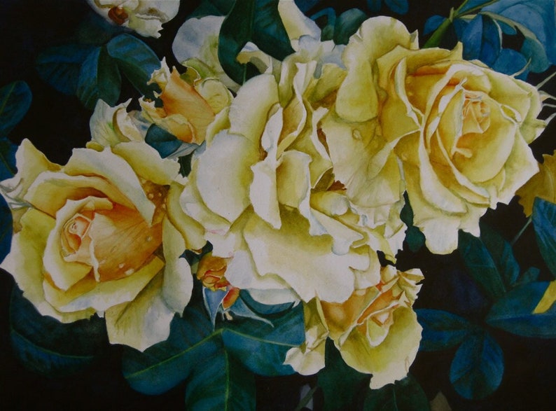 Yellow Rose Cluster - Etsy